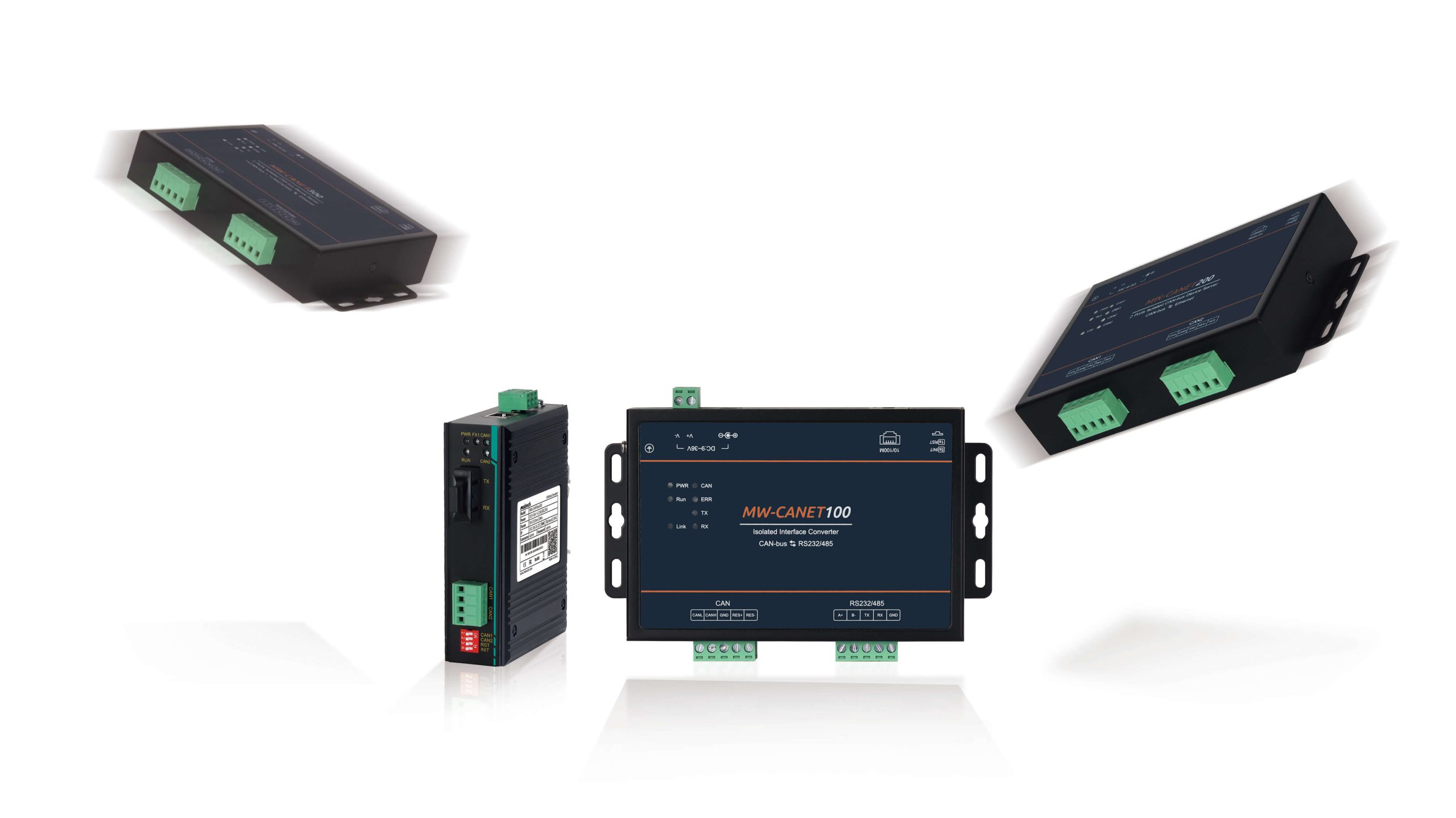 Industrial CAN-Bus to Serial/Fiber/Ethernet Converters - Select or OEM/ODM